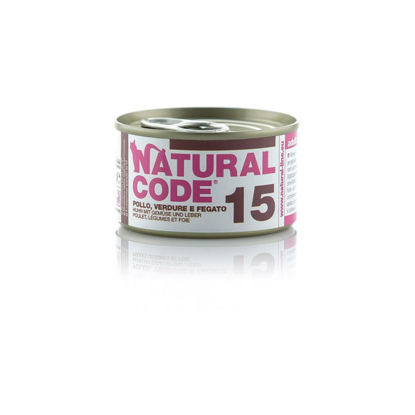 Natural Code gatto 15 Pollo Fegato e Verdure 85 gr – HobbyZoo Nocera