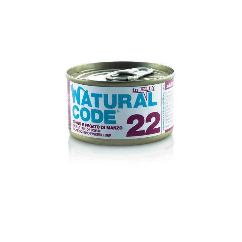 Natural Code gatto 22 Tonno Fegato e Manzo Jelly 85 gr – HobbyZoo Nocera